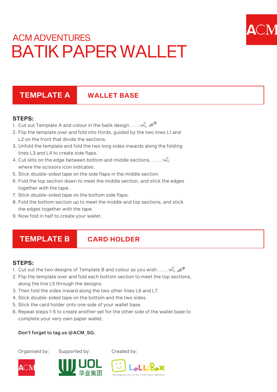 Batik Paper Wallet Templates Download Printable PDF | Templateroller
