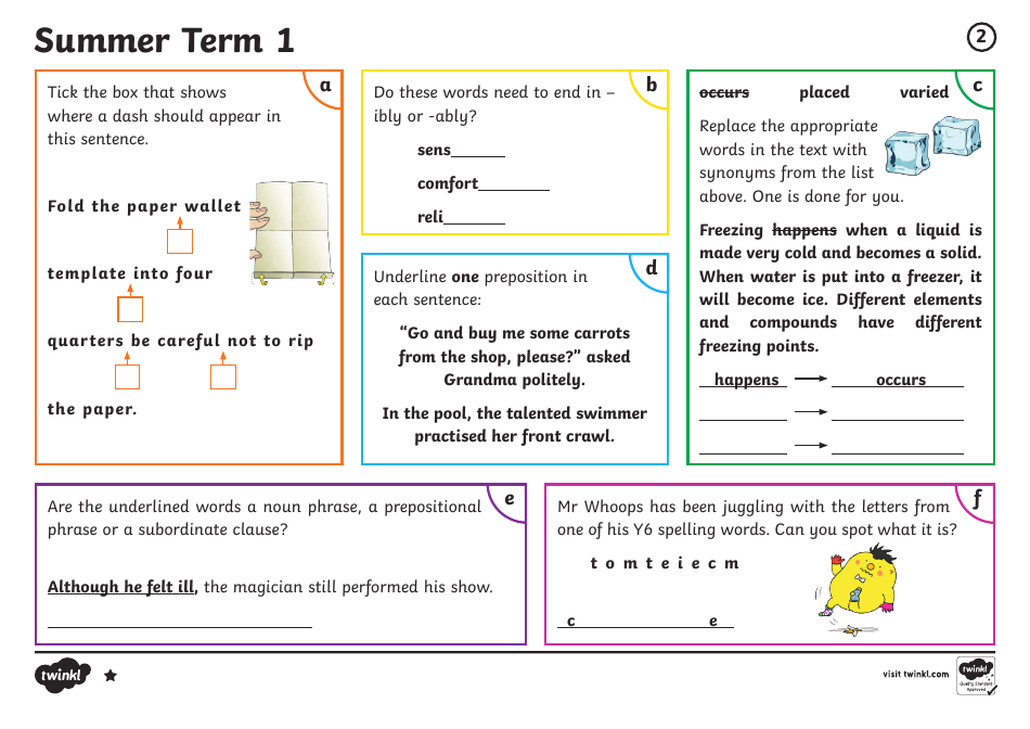 Summer Term 1 Download Printable PDF | Templateroller