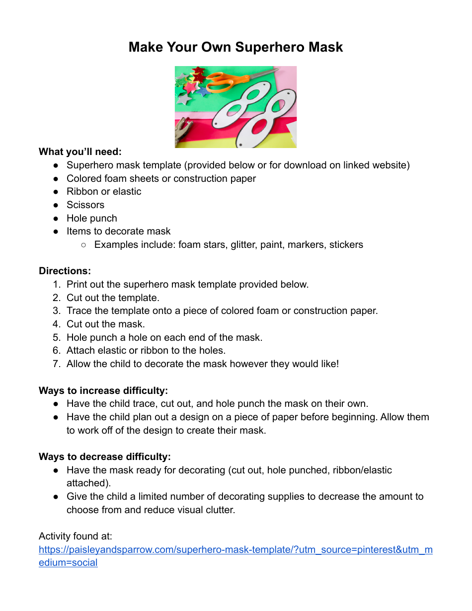 Superhero Mask Templates - Paisley and Sparrow Download Printable PDF ...