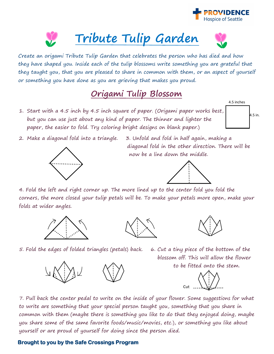 Origami Paper Tulip Download Printable PDF | Templateroller