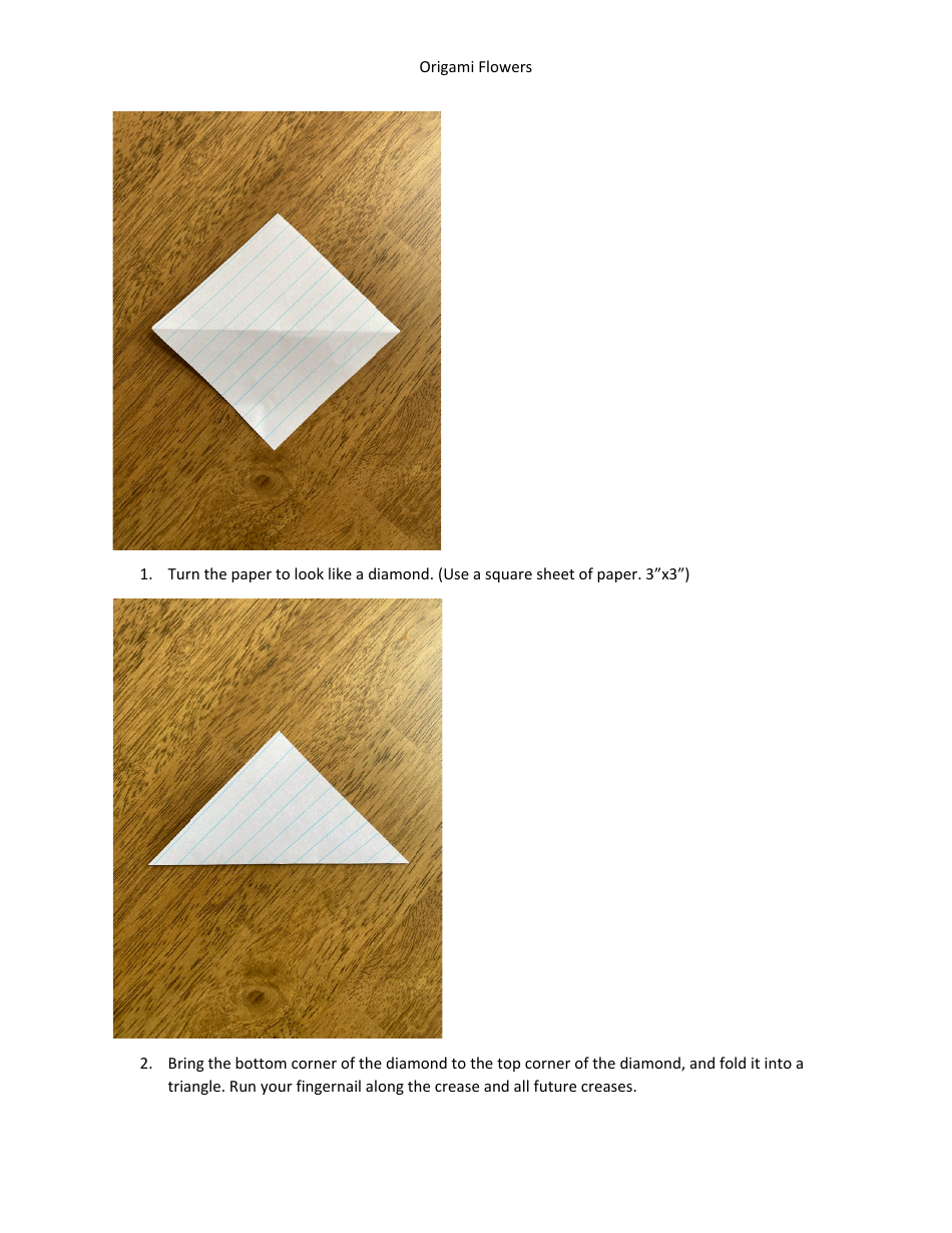 Origami Paper Flower Download Printable PDF | Templateroller