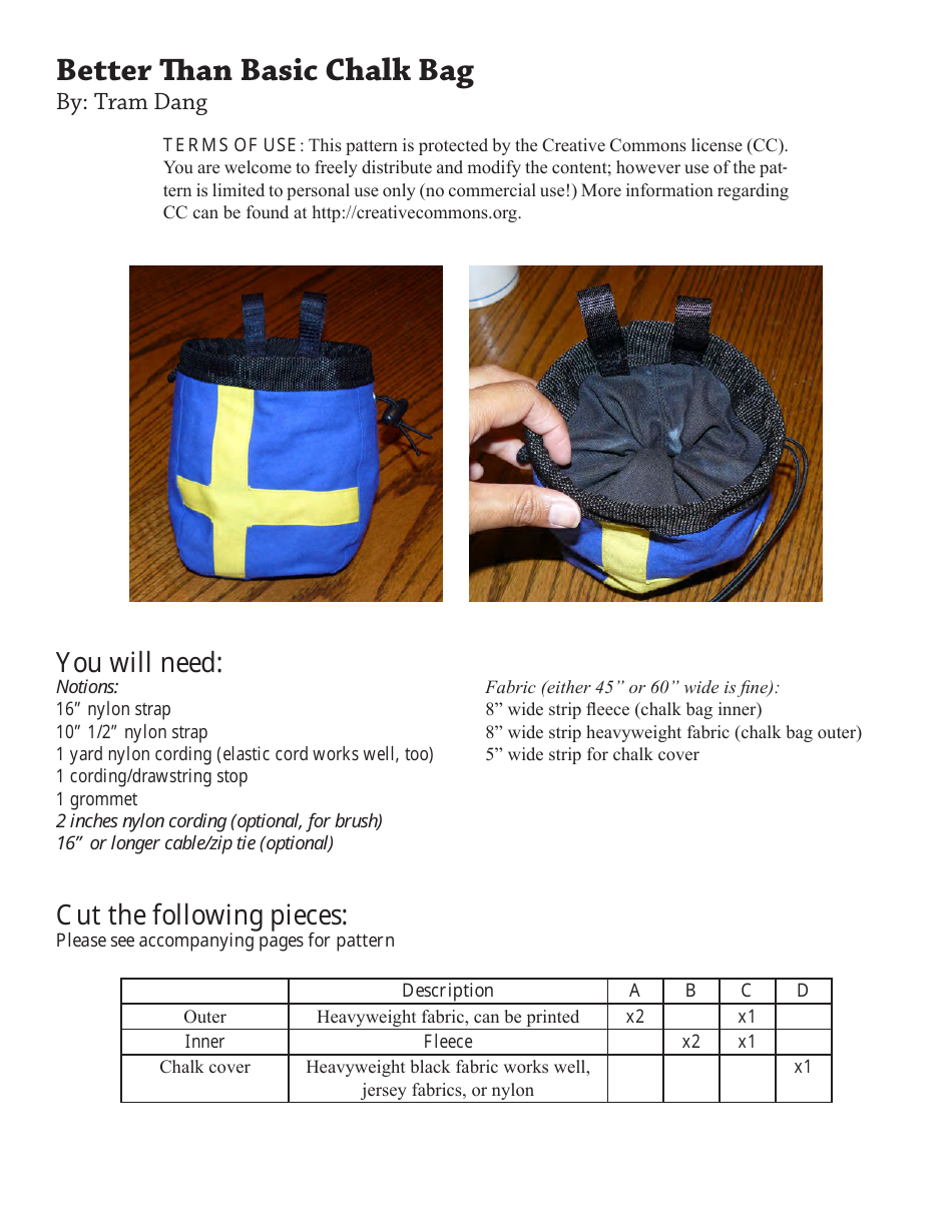 Chalk Bag Templates Download Printable PDF | Templateroller