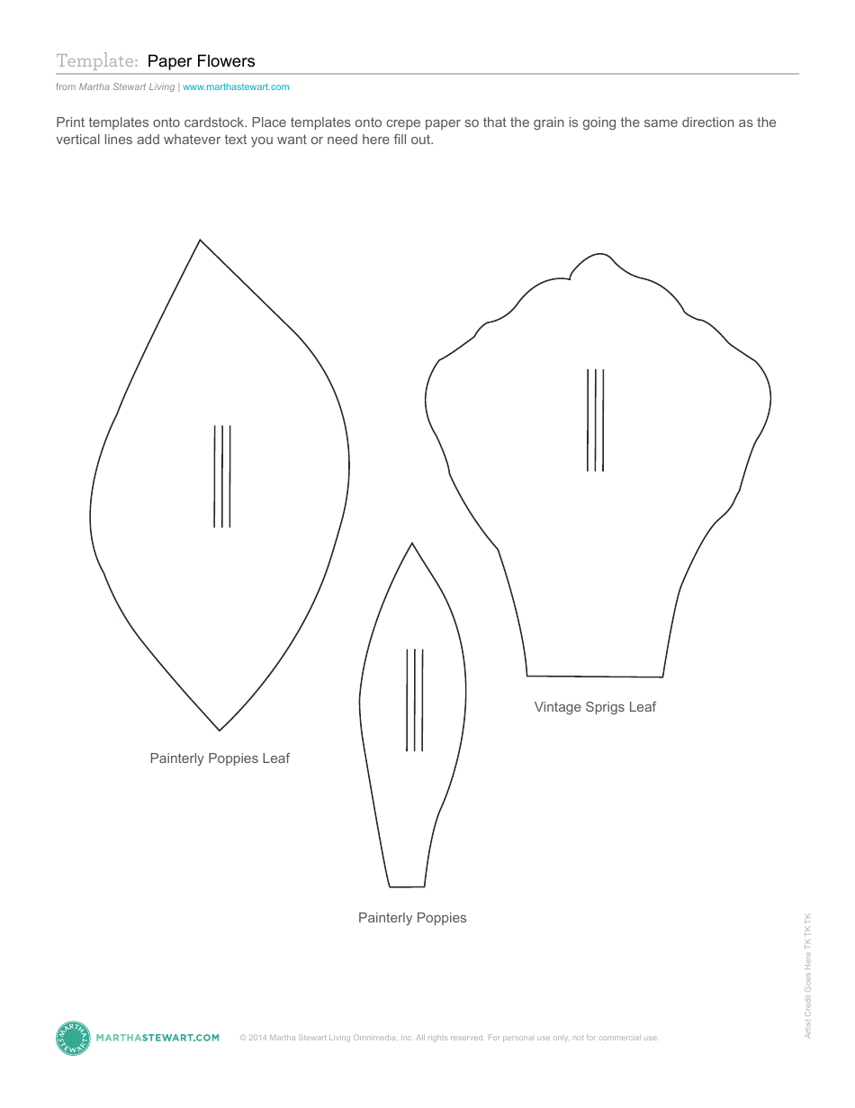 Paper Flower Templates - Martha Stewart Living Omnimedia Download ...