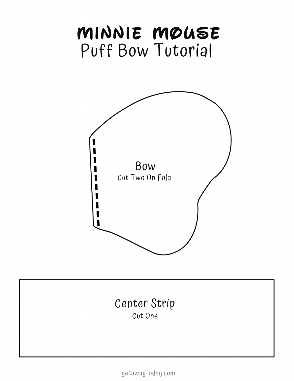 Minnie Mouse Puff Bow Template Download Printable PDF | Templateroller
