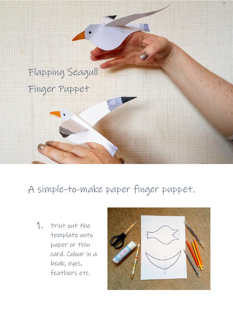 Flapping Seagull Finger Puppet Template Download Printable PDF ...