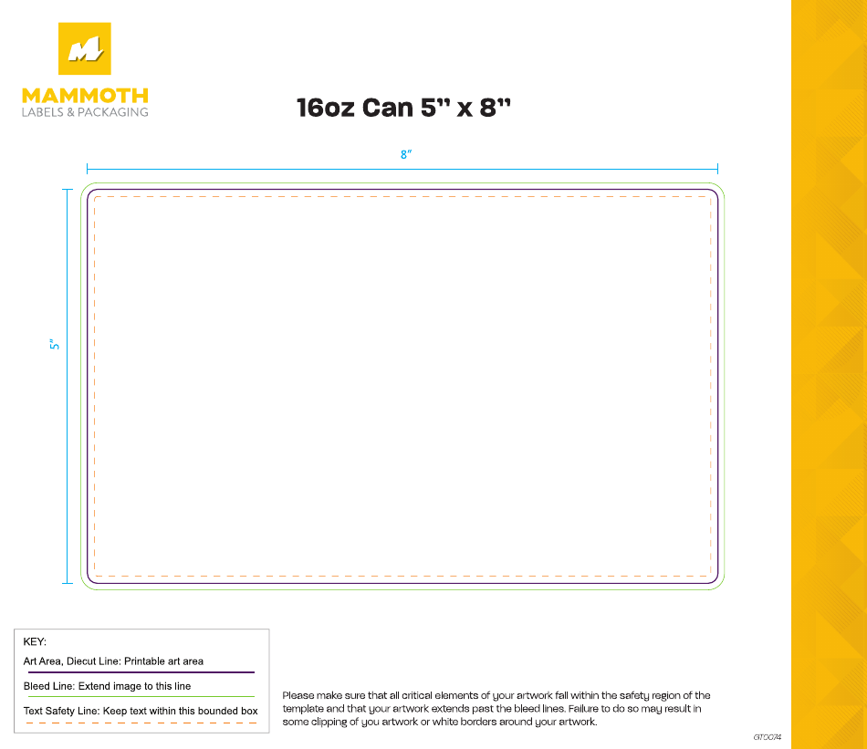 5' X 8' 16oz Can Template Download Printable PDF | Templateroller