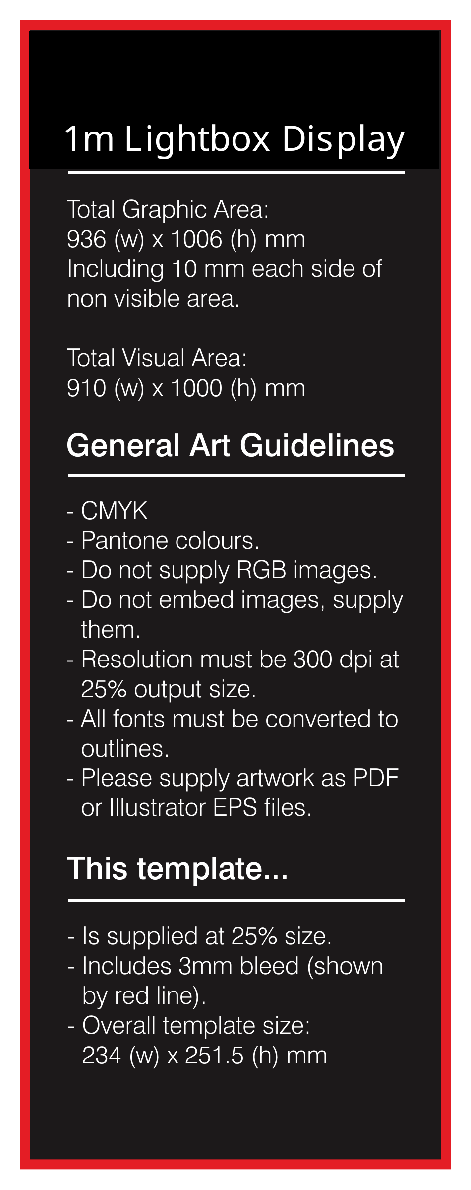 1m Lightbox Display Template Download Printable PDF | Templateroller