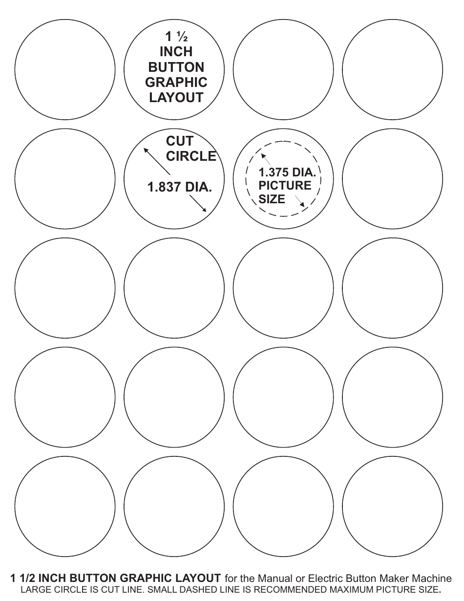 1 1/2 Inch Button Graphic Layout Download Printable PDF | Templateroller