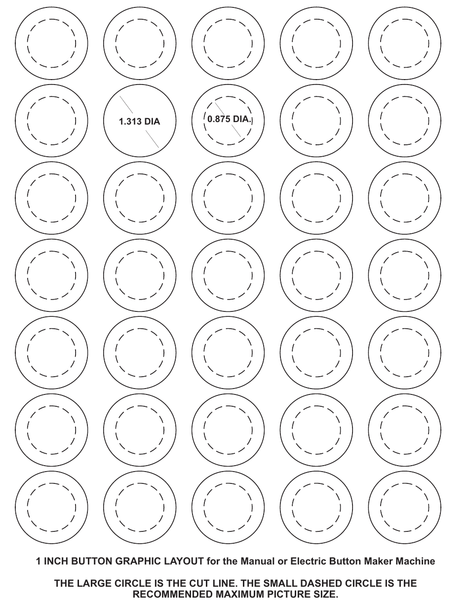 1 Inch Button Graphic Layout Download Printable PDF | Templateroller