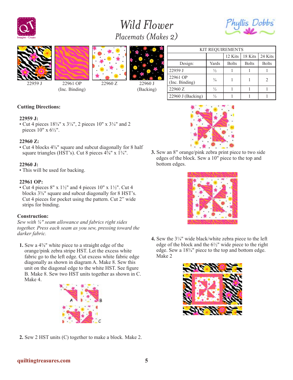 Wild Flower Quilt Pattern - Phyllis Dobbs Download Printable PDF ...