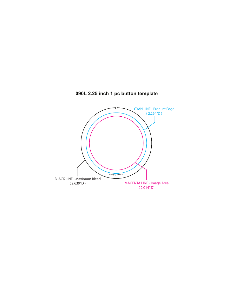 2.25 Inch 1 Pc Button Template Download Printable PDF | Templateroller