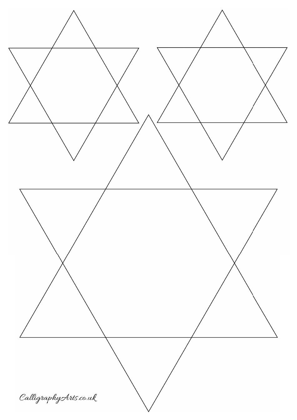 Star of David Template - Calligraphy Arts Download Printable PDF ...