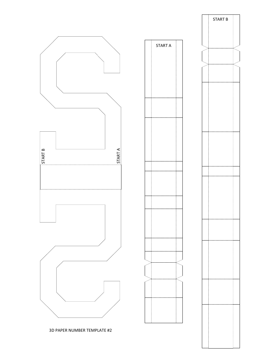 3d Paper Number Template - 2 Download Printable PDF | Templateroller
