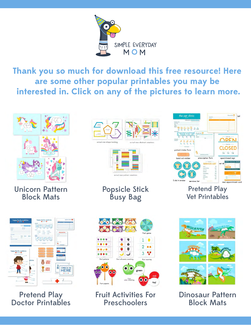 Unicorn Paper Bag Craft Templates - Simple Everyday Mom Download ...