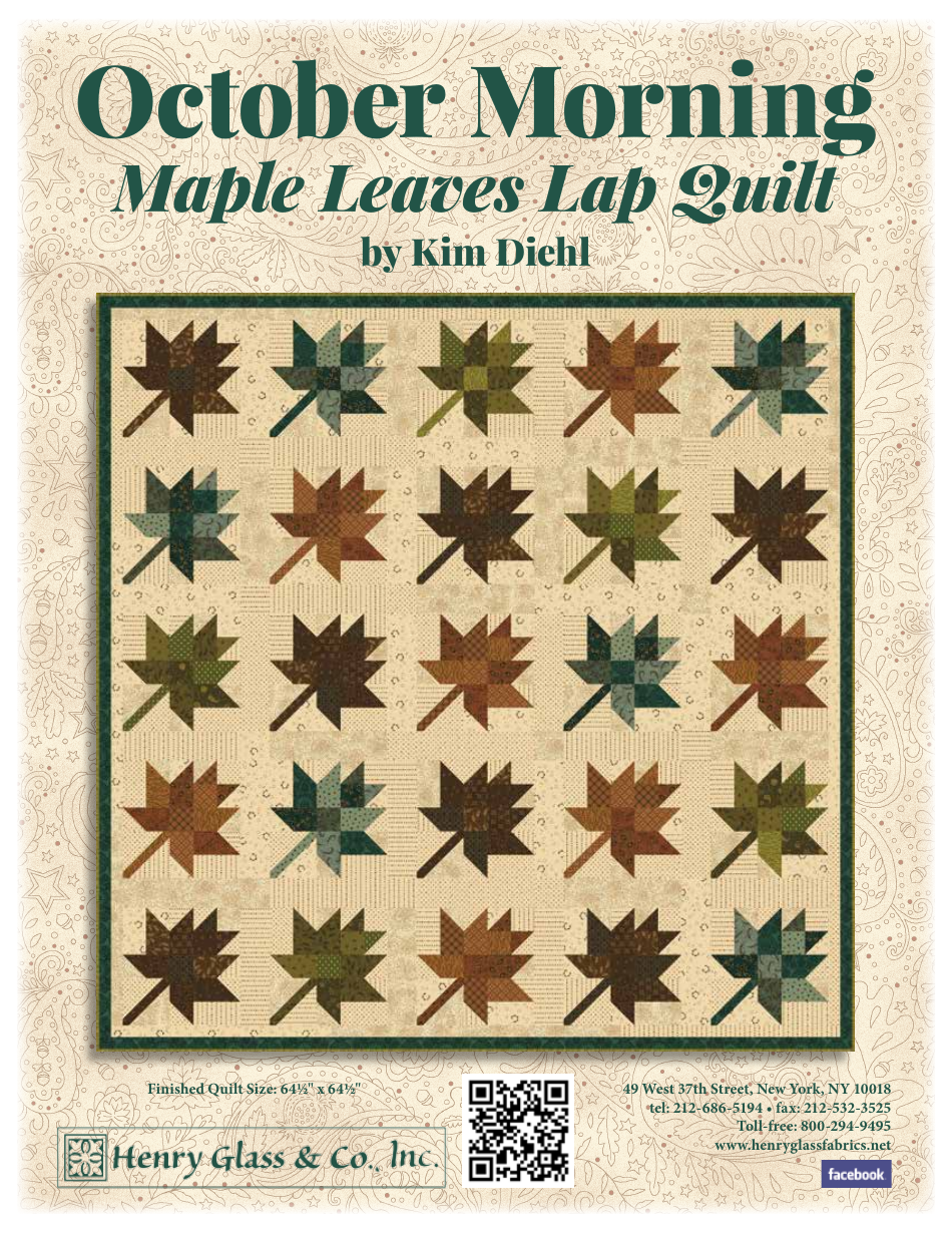 October Morning Maple Leaves Quilt Pattern - Kim Diehl Download ...