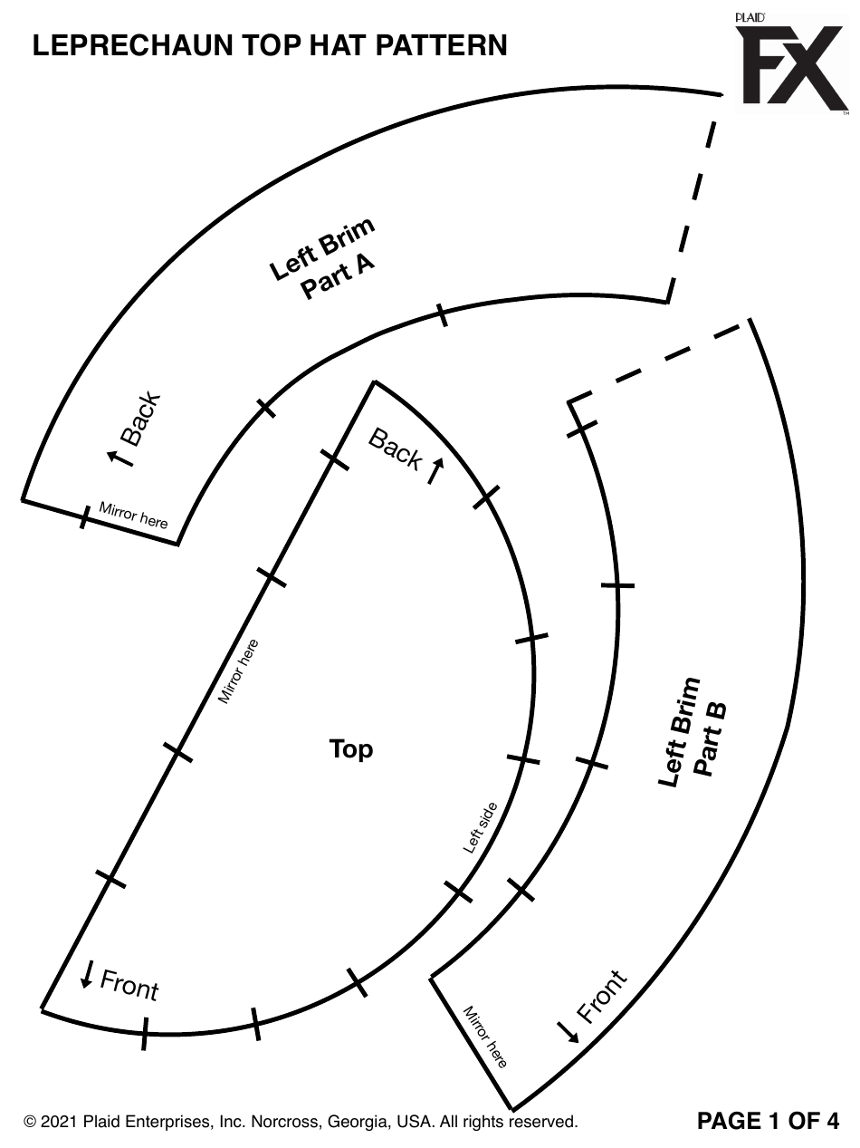 Leprechaun Top Hat Craft Templates - Plaid Enterprises Download ...