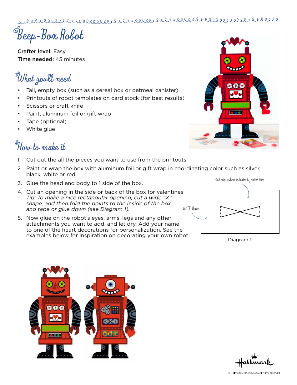 Beep-Box Robot Craft Templates - Hallmark Download Printable PDF ...