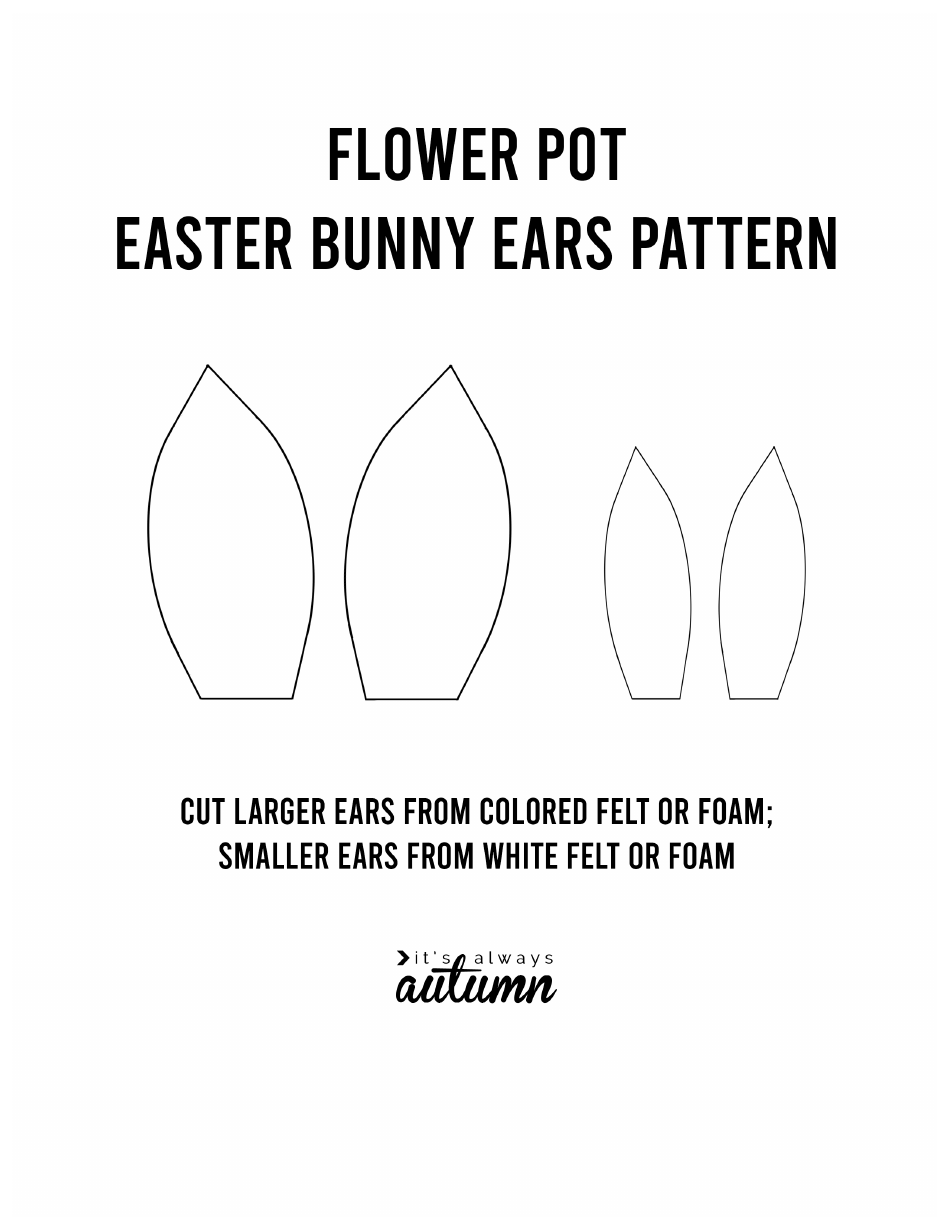 Easter Bunny Ears Flower Pot Pattern Download Printable PDF | Templateroller