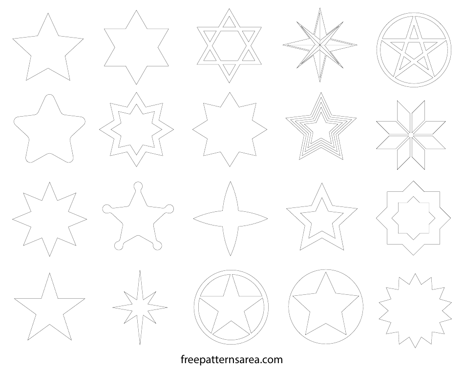 Star Shape Outline Templates Download Printable PDF | Templateroller