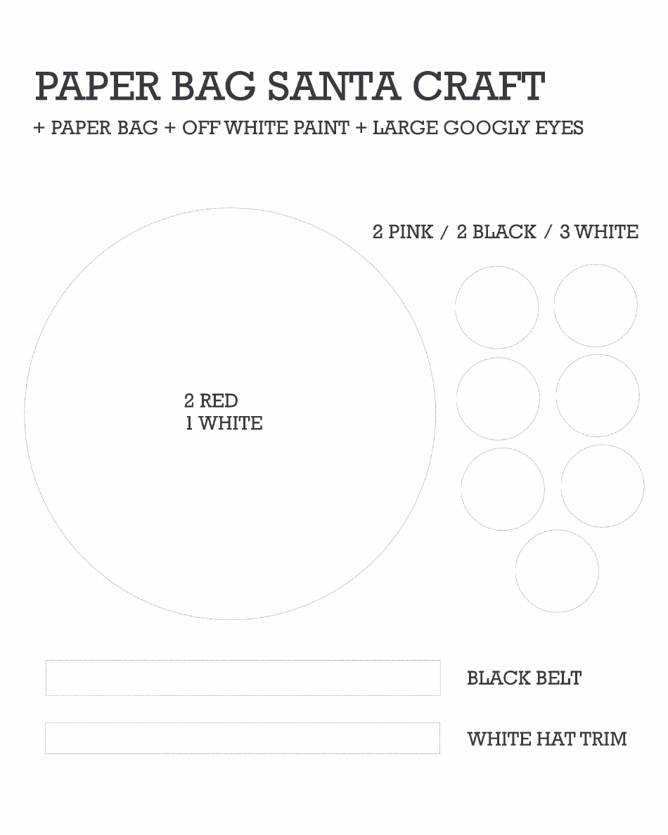 Paper Bag Santa Craft Template Download Printable PDF | Templateroller