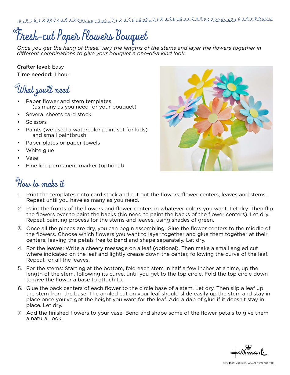 Fresh-Cut Paper Flower Bouquet Templates - Hallmark Download Printable ...