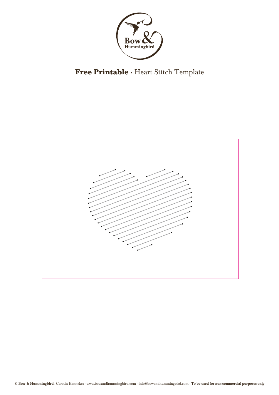 Heart Stitch Template Download Printable PDF | Templateroller