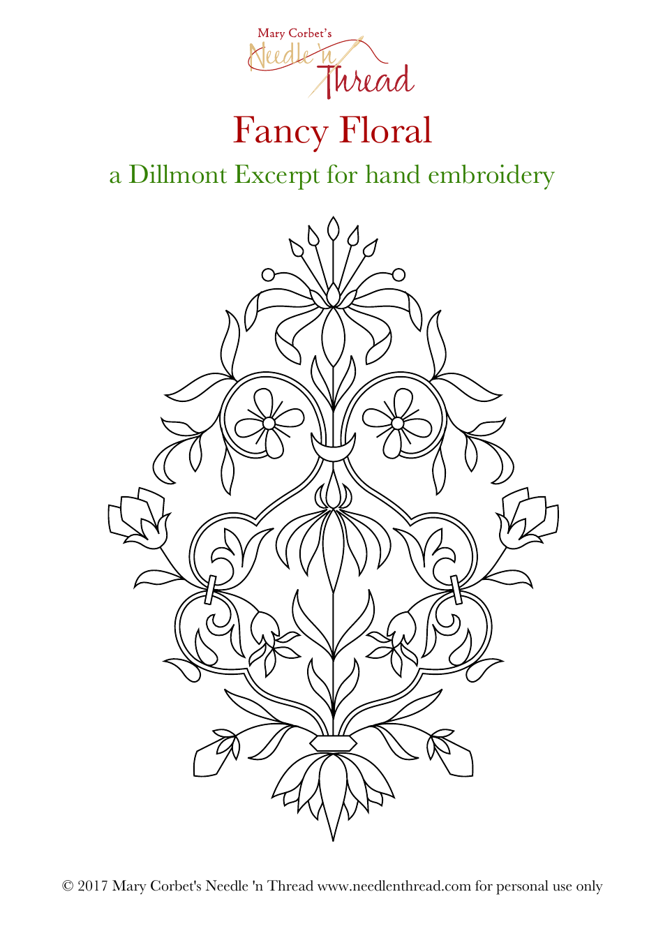 Fancy Floral Embroidery Patten Template Download Printable PDF ...