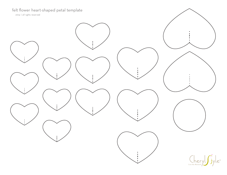 Felt Flower Heart-Shaped Petal Templates Download Printable PDF ...