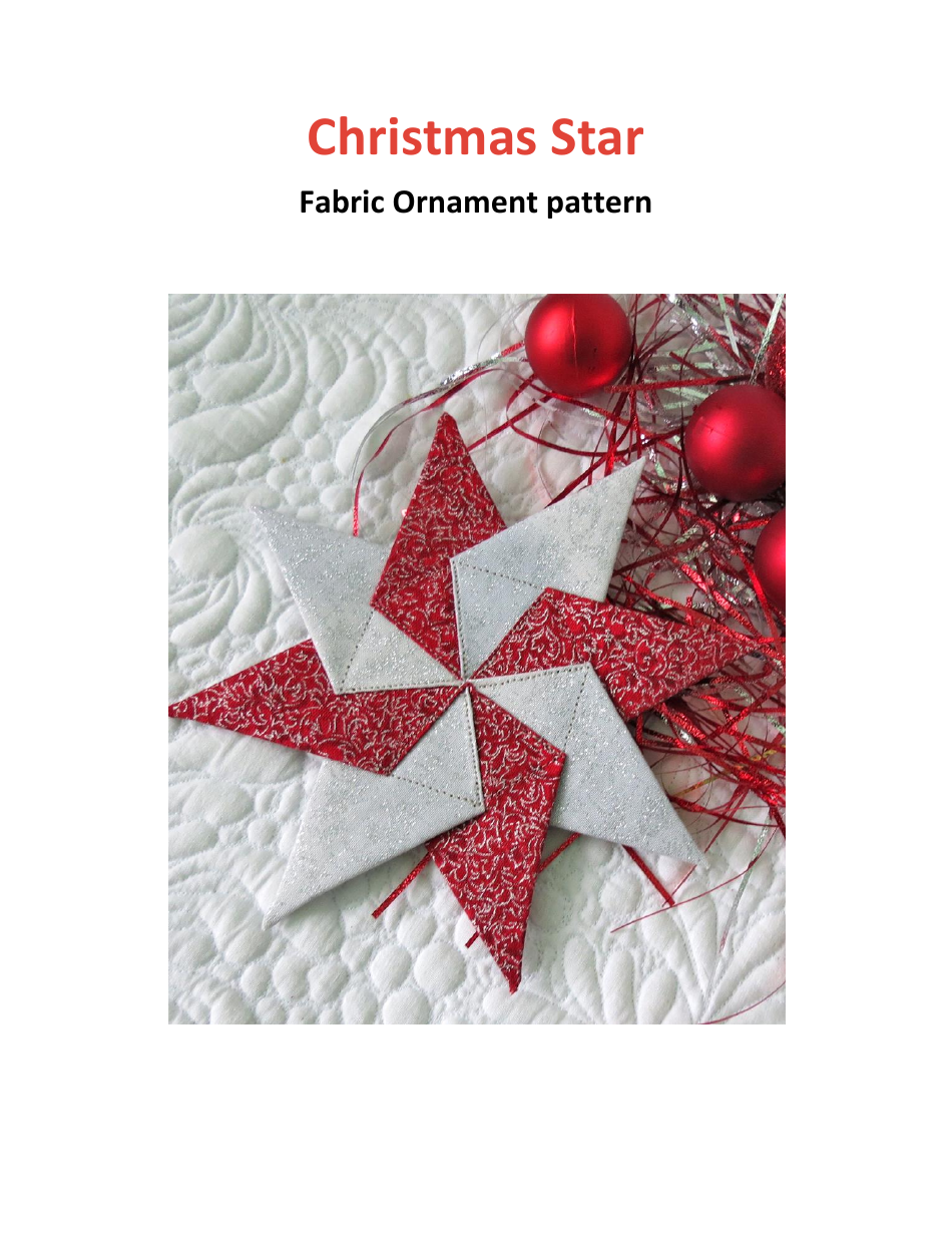 Christmas Star Fabric Ornament Pattern - Geta Grama Download Printable ...