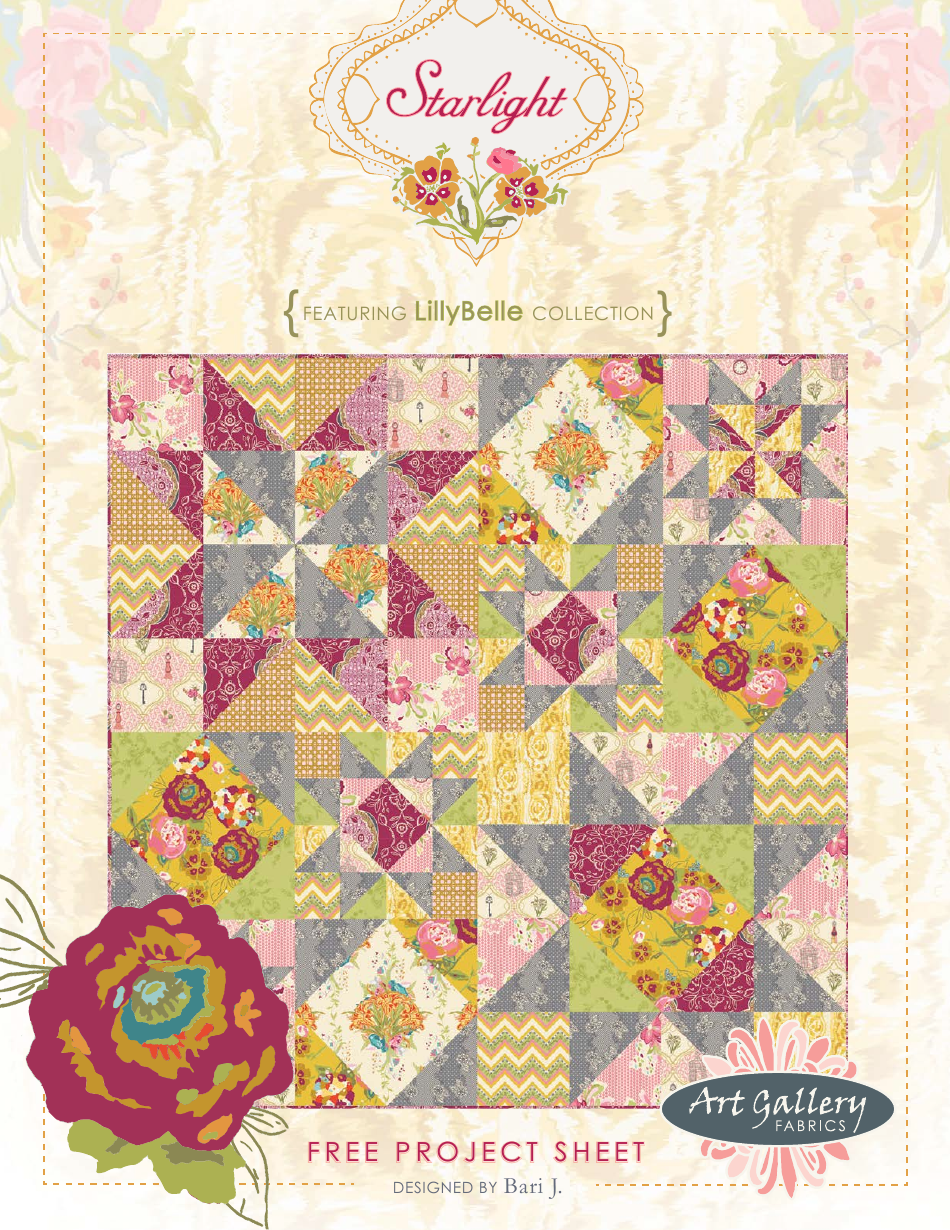 Starlight Quilting Pattern - Art Gallery Quilts Download Printable PDF ...