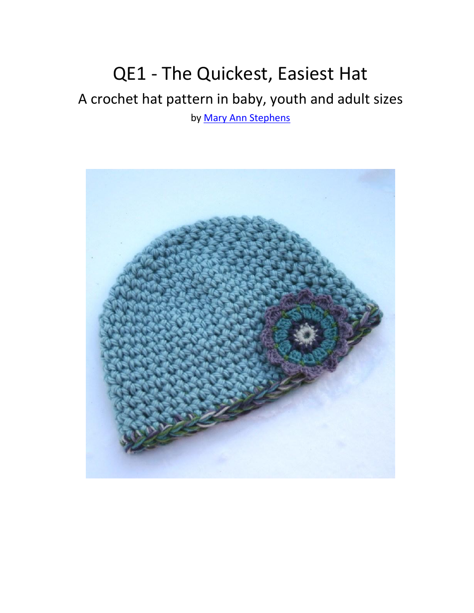 Crochet Hat Pattern Download Printable PDF | Templateroller