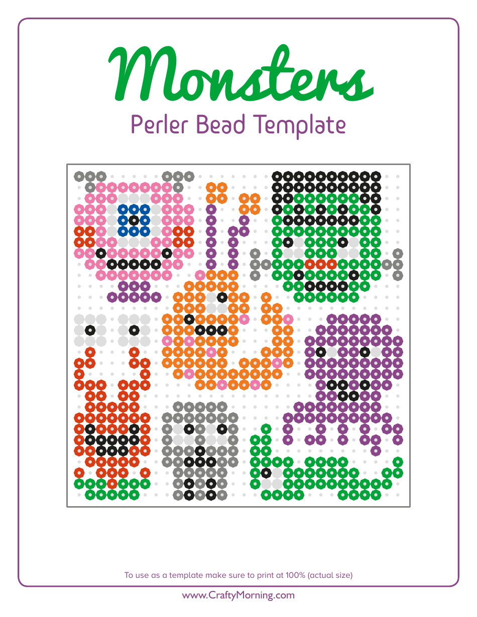Perler Bead Monsters Pattern Template Download Printable PDF ...