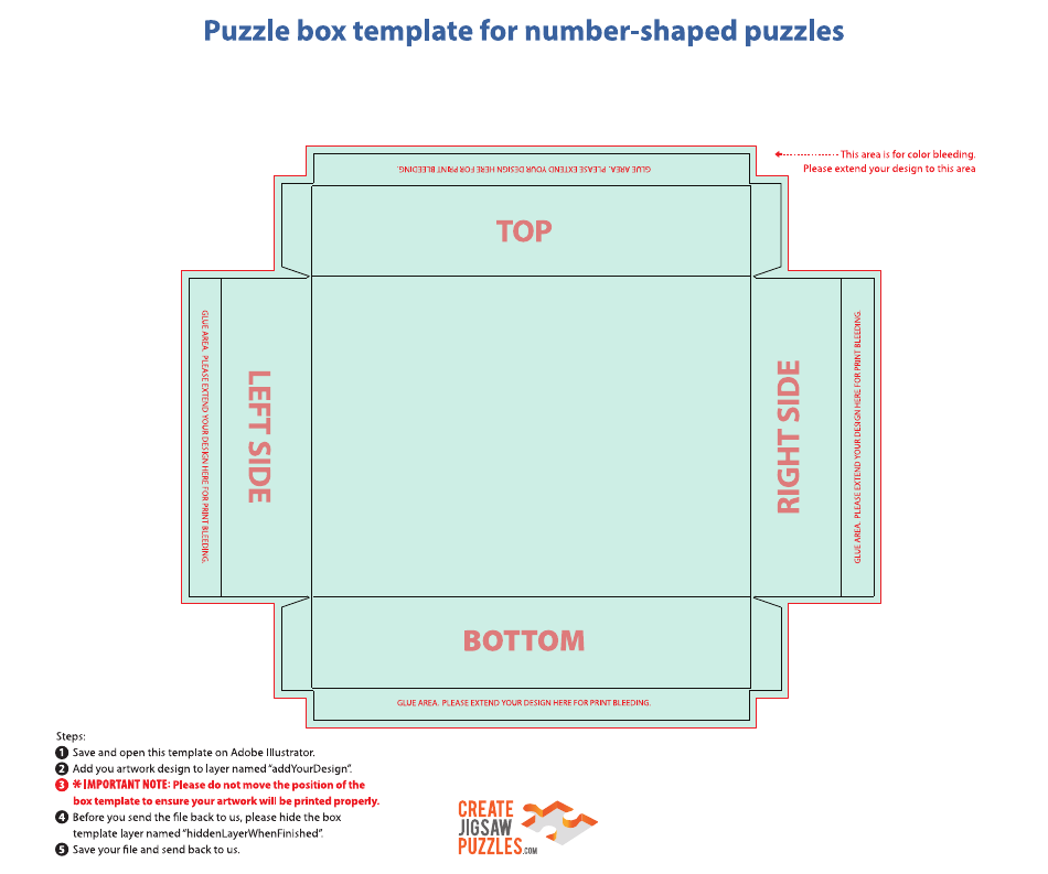 Puzzle Box Template for Number-Shaped Puzzles Download Printable PDF ...