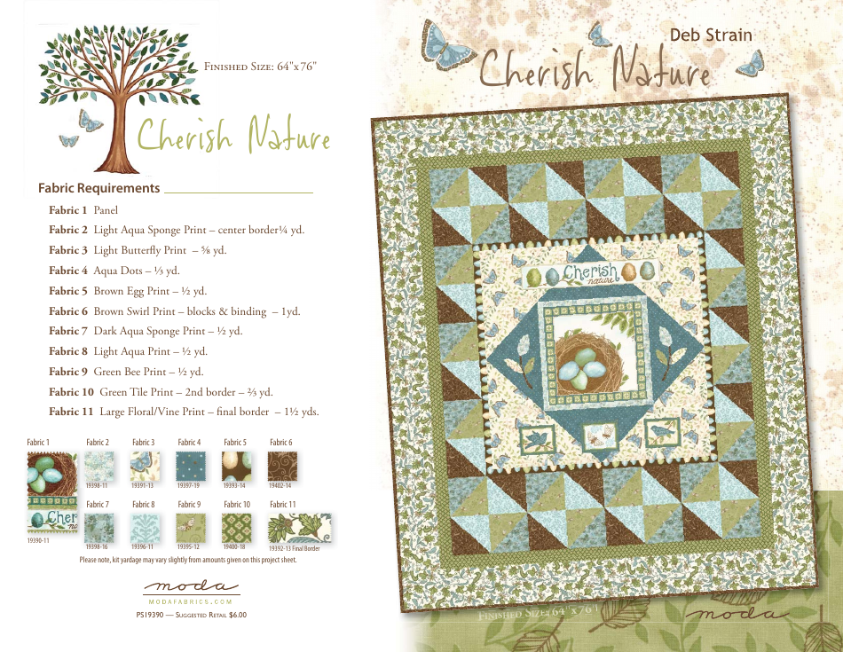 Cherish Nature Quilt Pattern Template Download Printable PDF ...