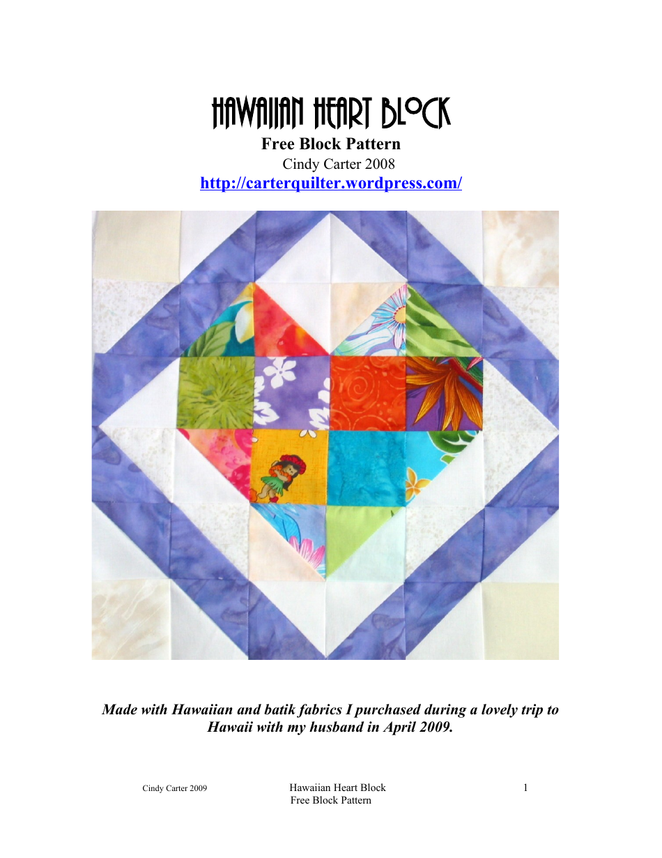 Hawaiian Heart Block Pattern Download Printable PDF | Templateroller