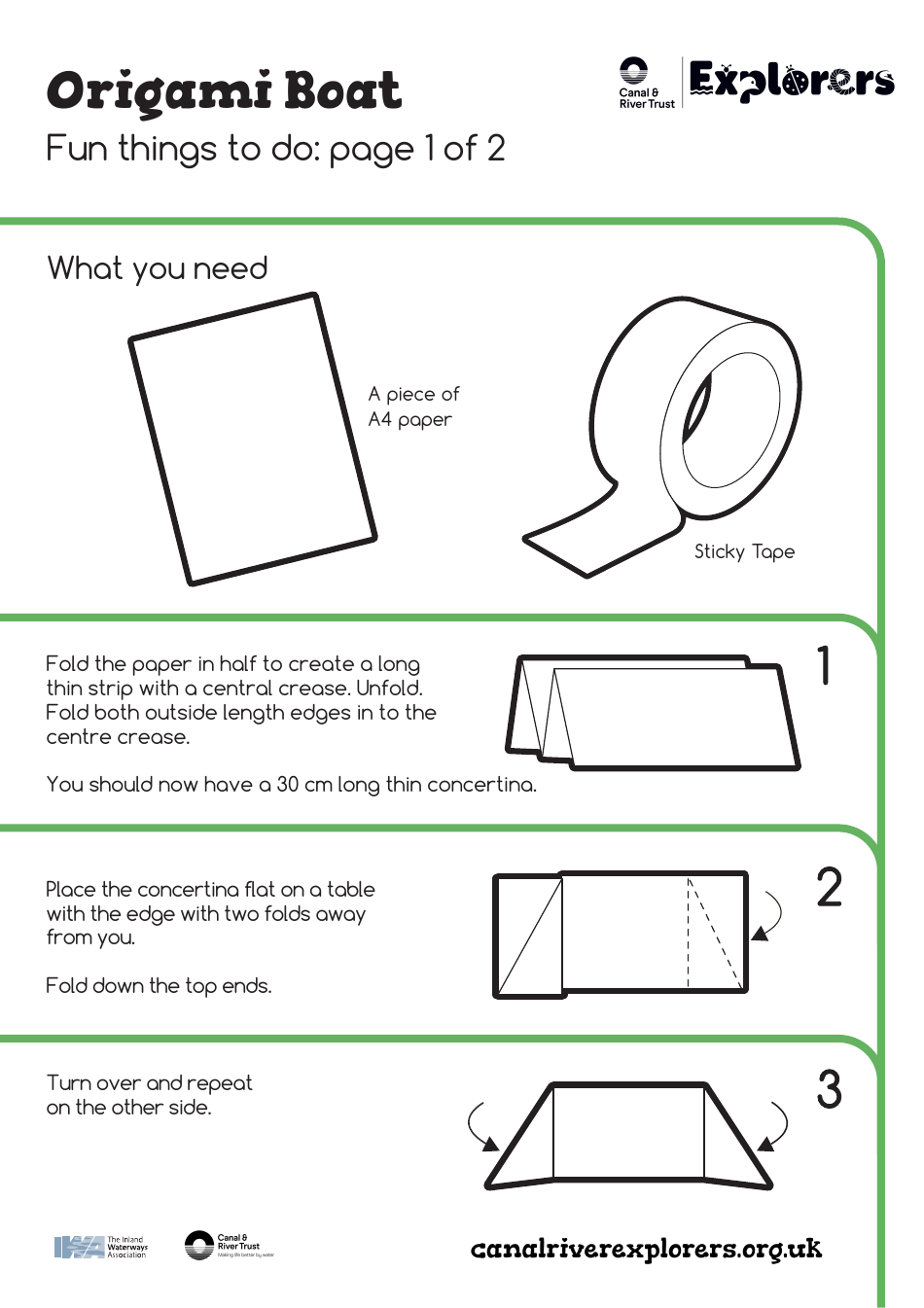 Origami Paper Boat Guide - Explorers Download Printable PDF ...