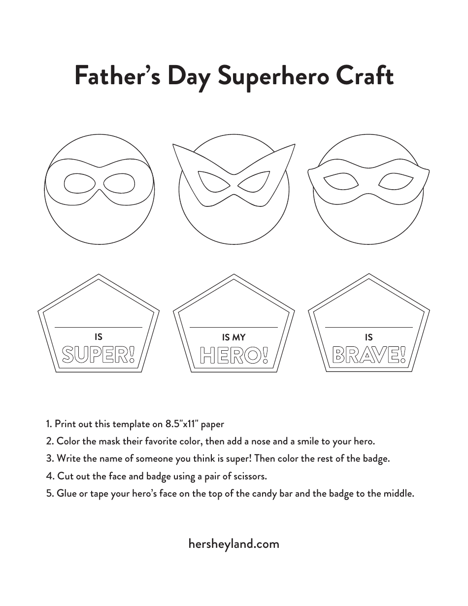 Father's Day Superhero Craft Templates Download Printable PDF ...