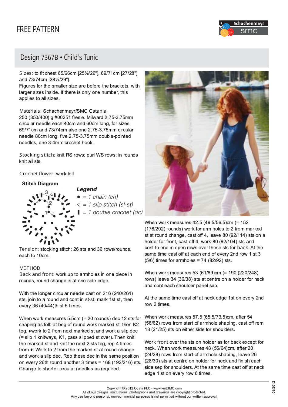 Child's Tunic Knitting Pattern - Coats Plc Download Printable PDF ...