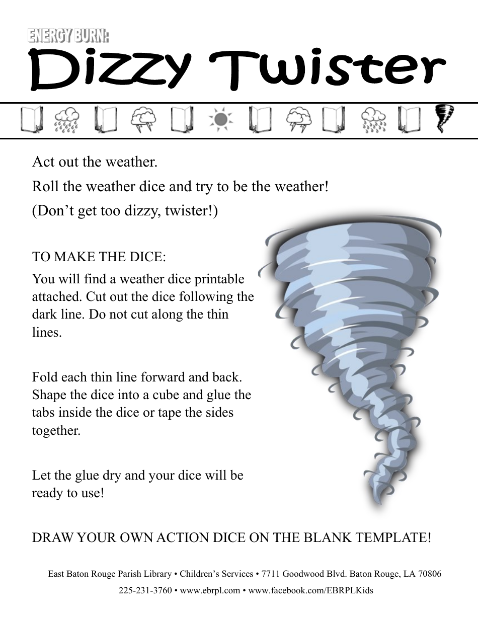 Weather Dice Template Download Printable PDF | Templateroller