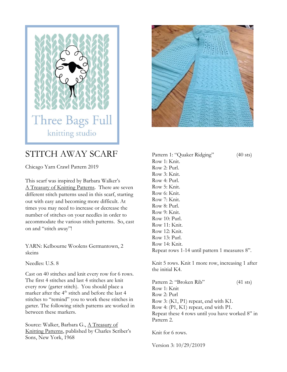 Stitch Away Scarf Knitting Pattern Download Printable PDF | Templateroller