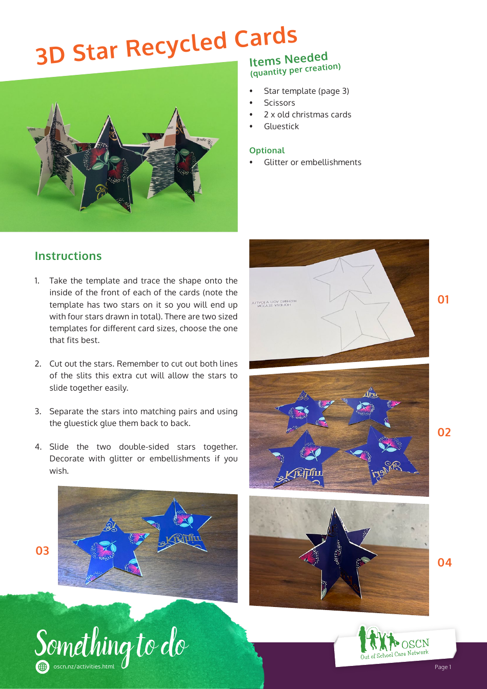 3d Star Recycled Card Templates Download Printable PDF | Templateroller