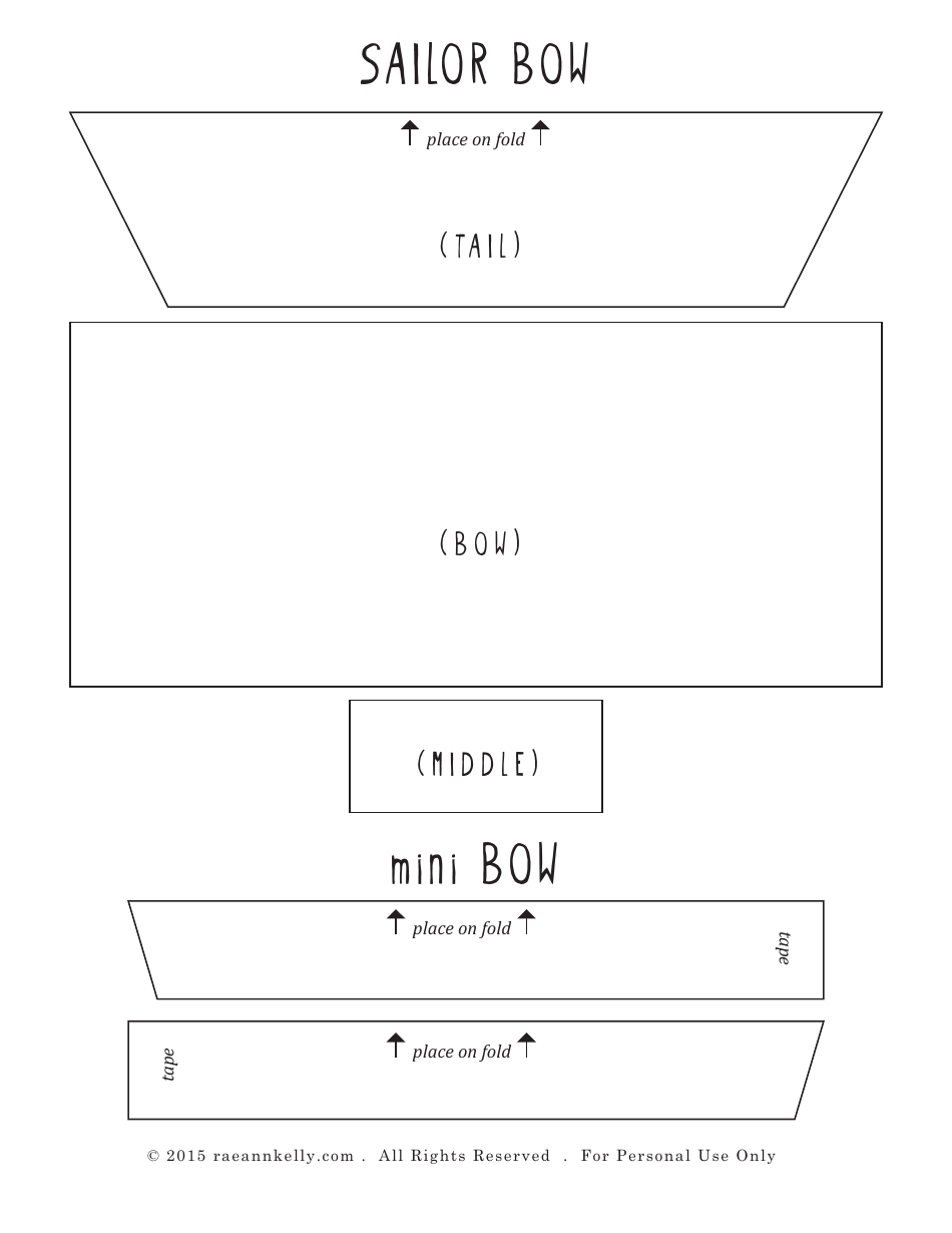 Sailor Bow Templates Download Printable PDF | Templateroller