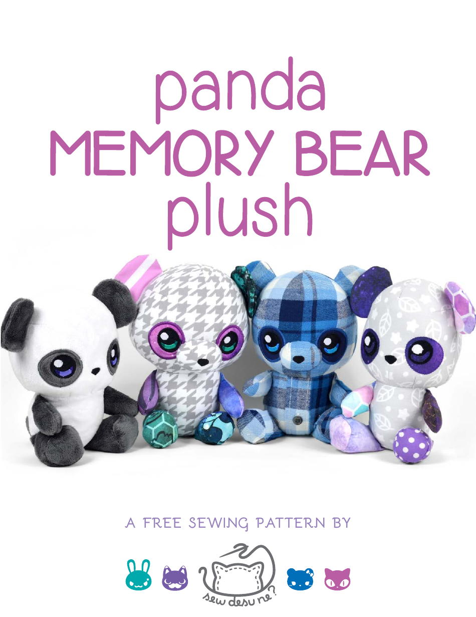 Panda Memory Bear Plush Sewing Templates - Choly Knight Download ...