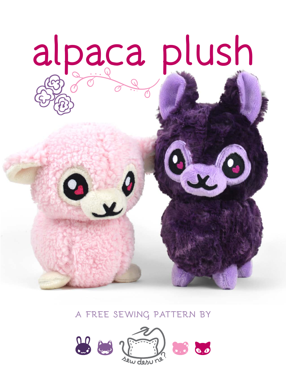 Alpaca Plush Sewing Templates - Choly Knight Download Printable PDF ...