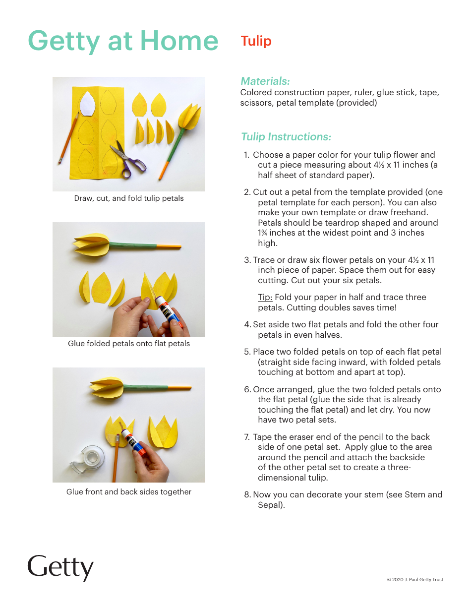 Yellow Tulip Template Download Printable PDF | Templateroller