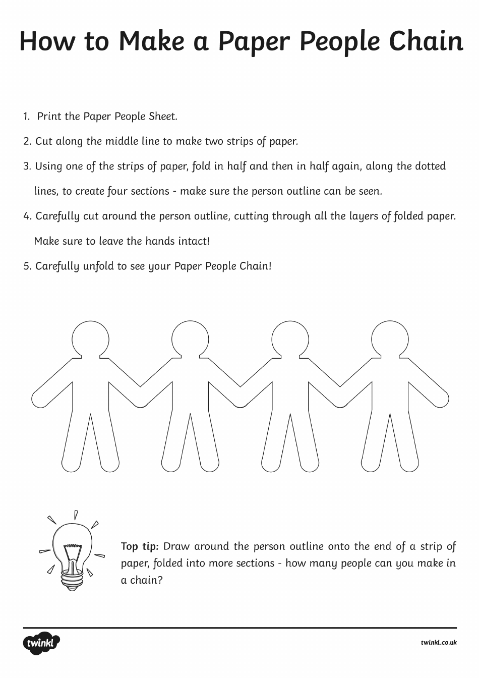 Paper People Chain Template Download Printable PDF | Templateroller
