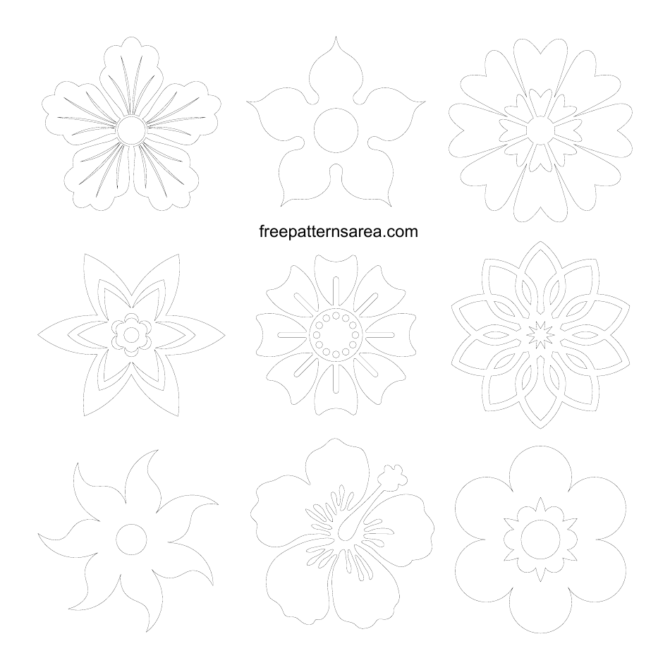 Flower Outline Templates - Beautiful Download Printable PDF ...