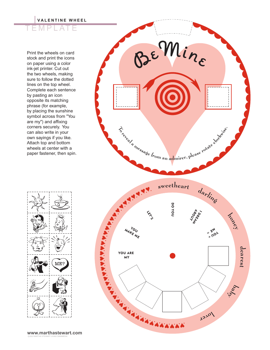 Valentine Wheel Template Download Printable PDF | Templateroller