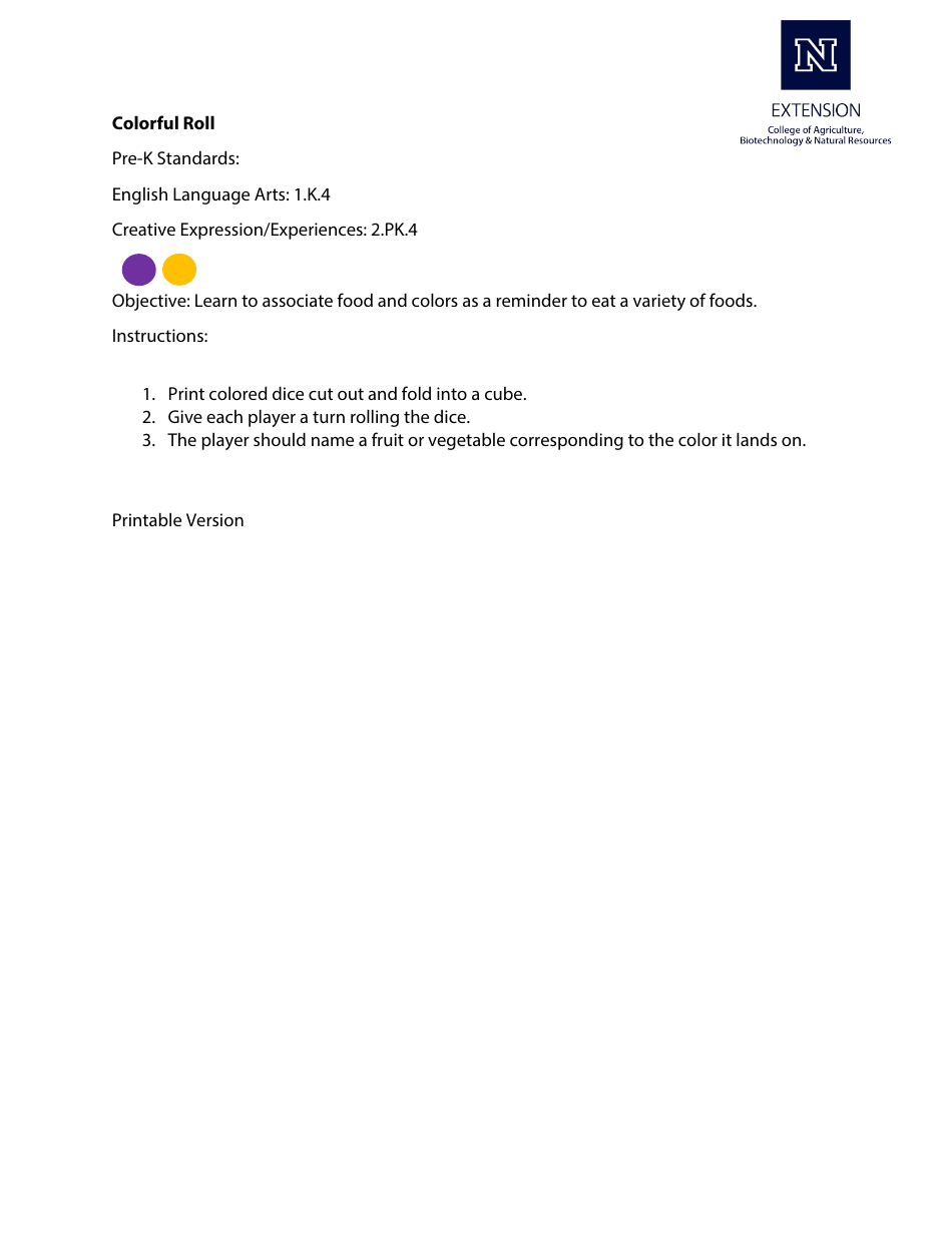 Colored Dice Cube Template Download Printable PDF | Templateroller