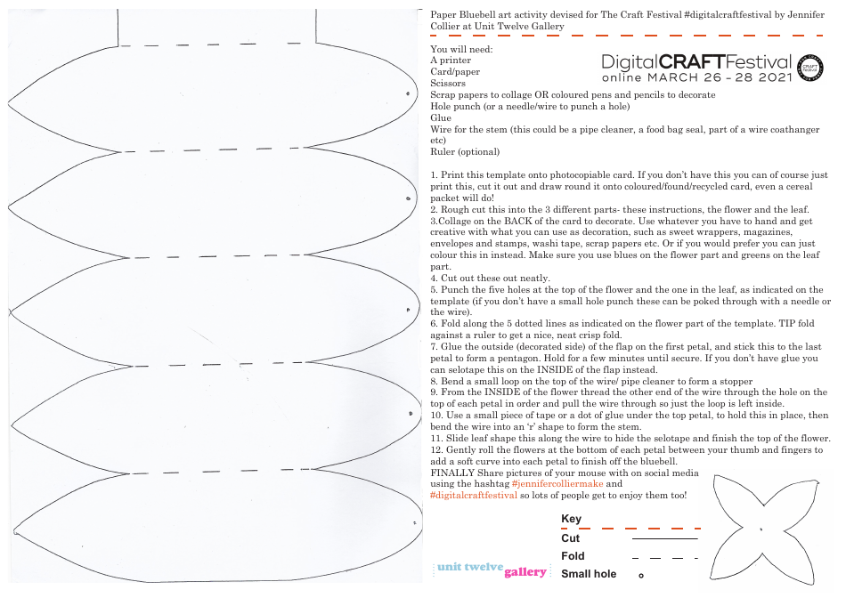 Paper Bluebell Craft Template Download Printable PDF | Templateroller